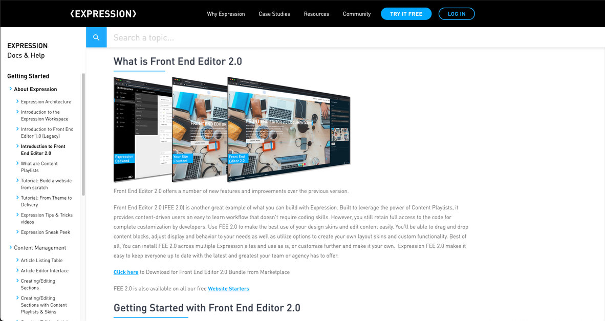 Front End Editor 2.0 Documentation