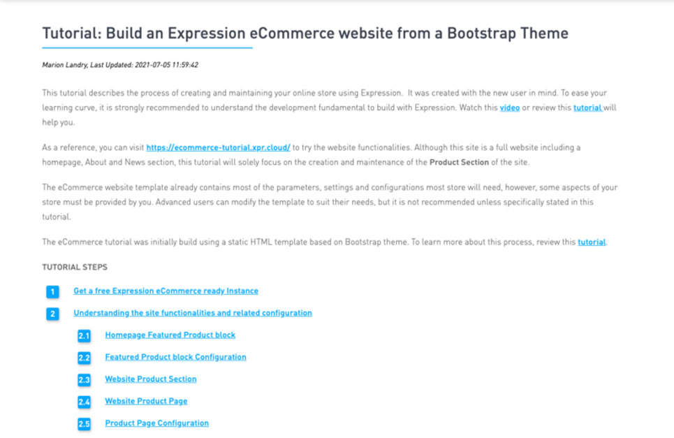 Build an Expression eCommerce website from a Bootstrap Theme