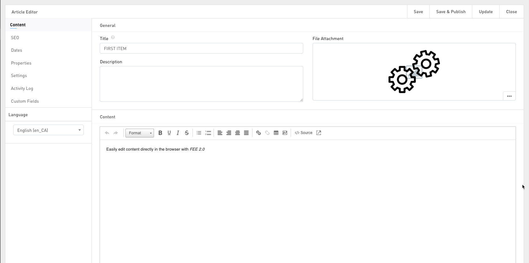 Front End Editor 2.0 Documentation